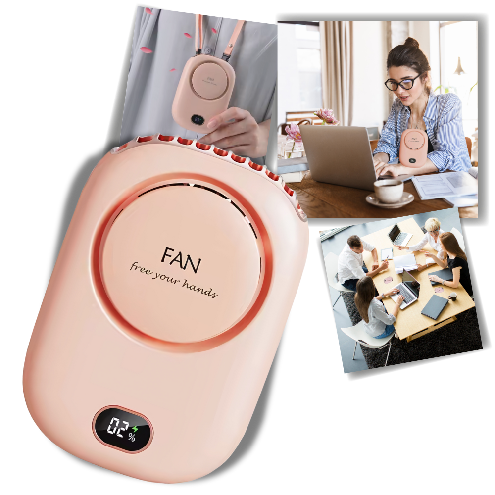Bærbar nakkevifte | Oppladbar nakkevifte | Liten skrivebordsvifte ...