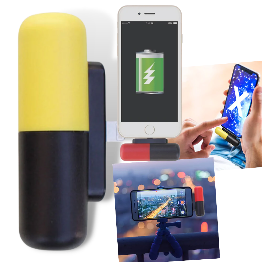 Mini power bank - Capsule Mini power bank - Capsule-shaped portable ...