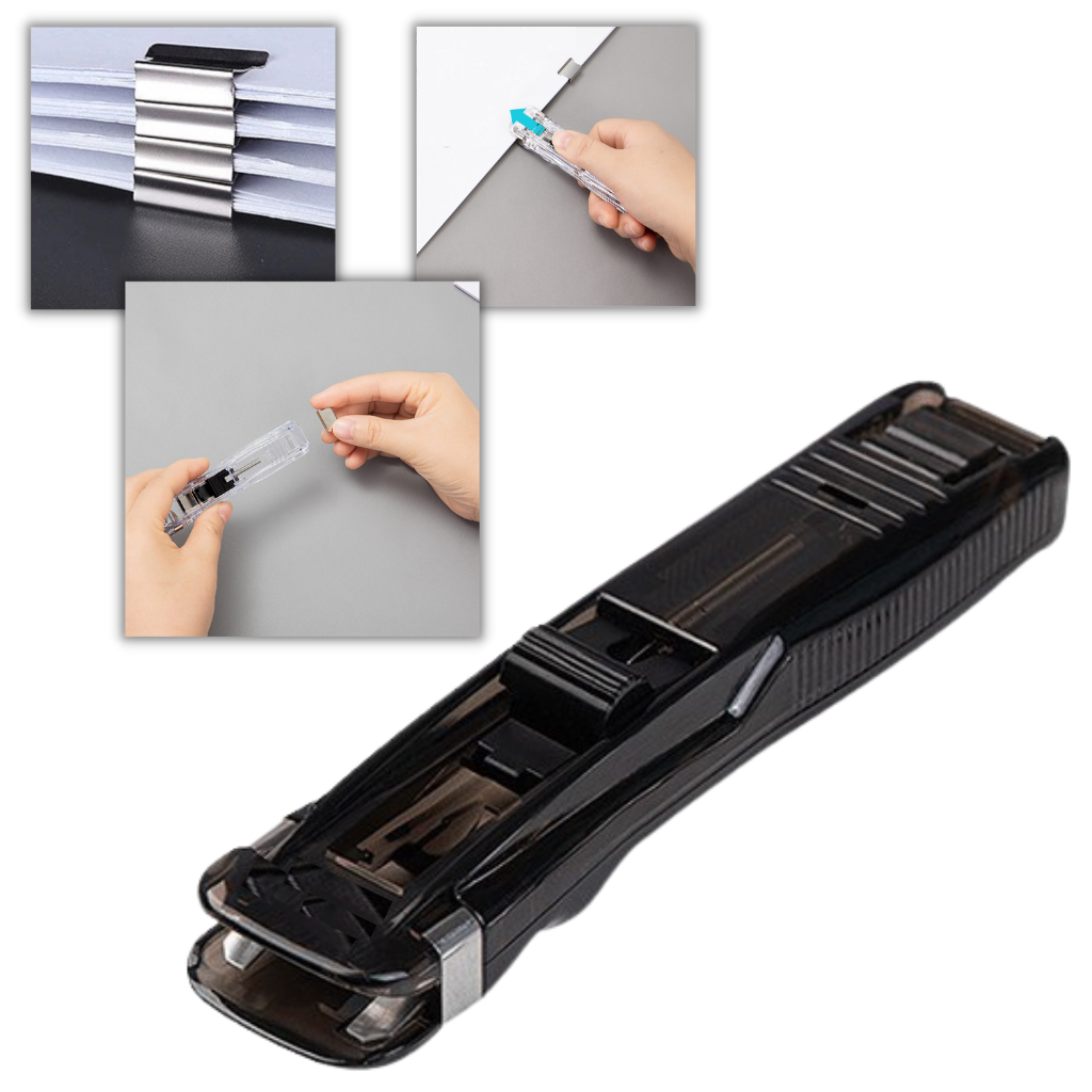 Push Clip Stapler - Staple remover Binder - Push Clamp Office stapler